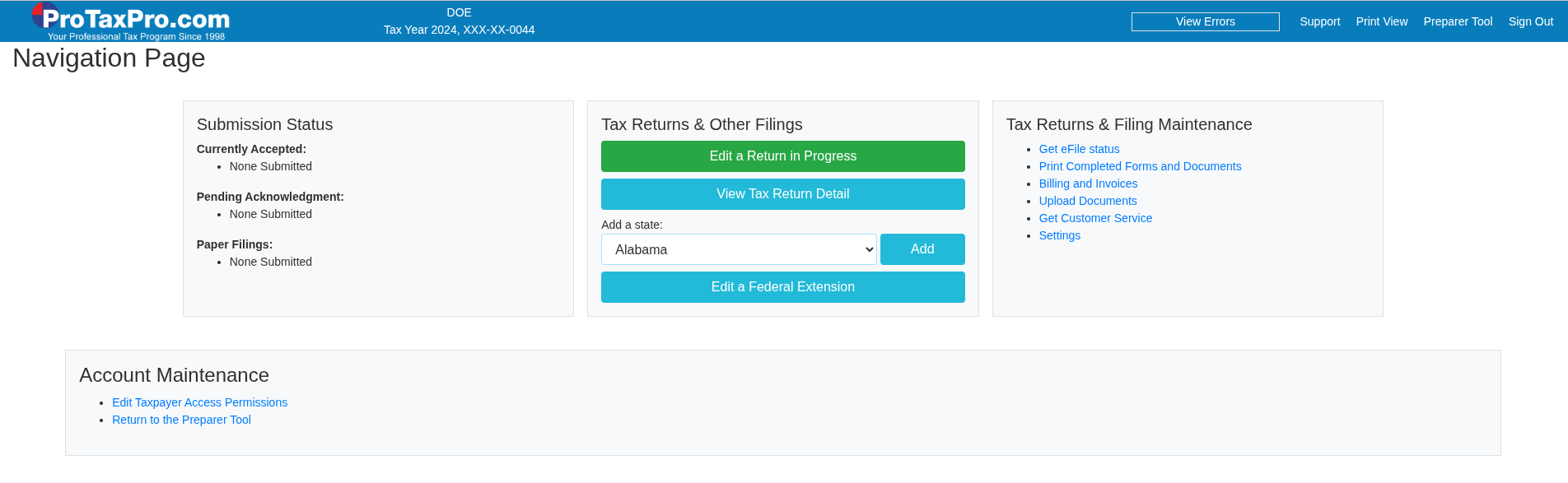 How to login/edit a return in progress – ProTaxPro.com